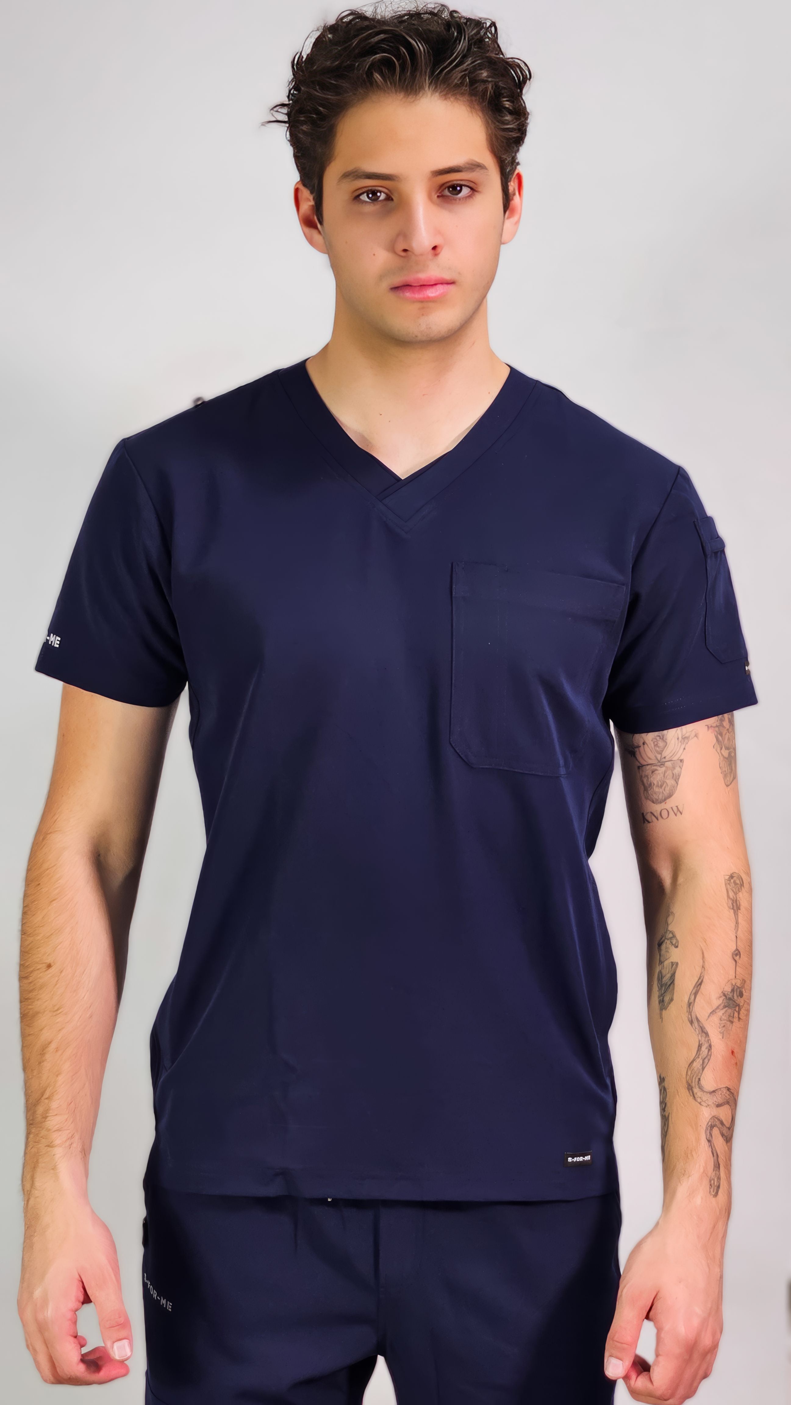Men’s Scrub Top style 300 Navy – S-FOR-ME Scrubs