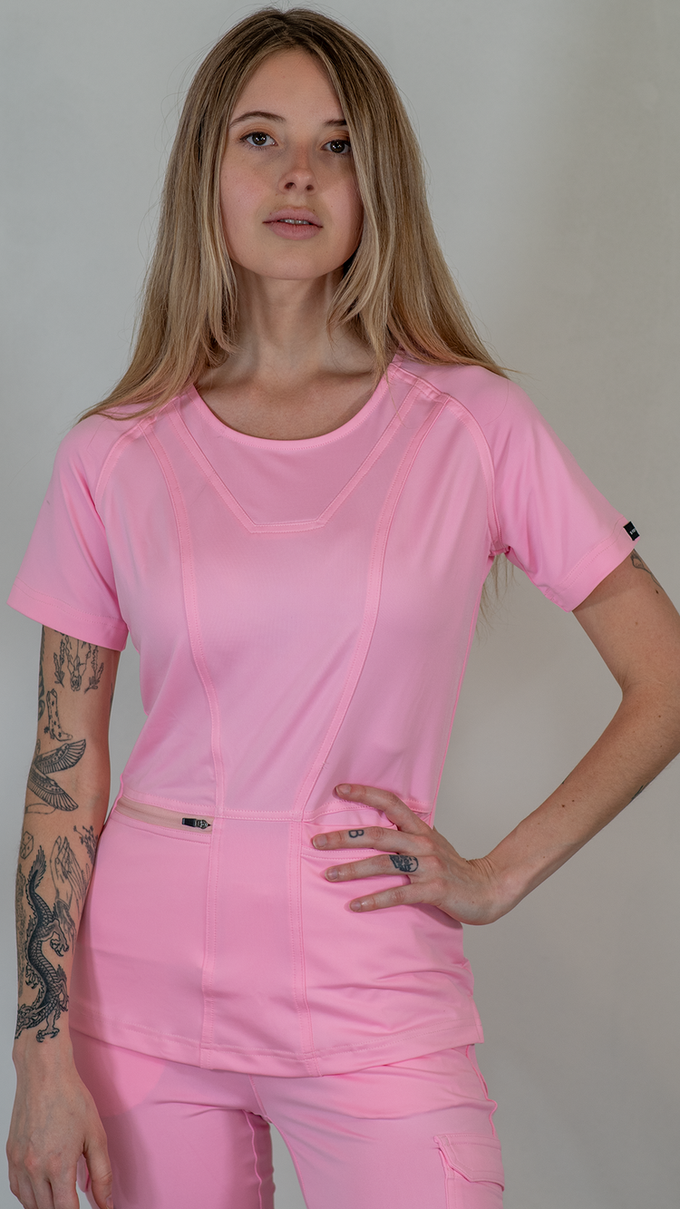Women's Scrubs Top 901 Pale Pink – S-FOR-ME Scrubs