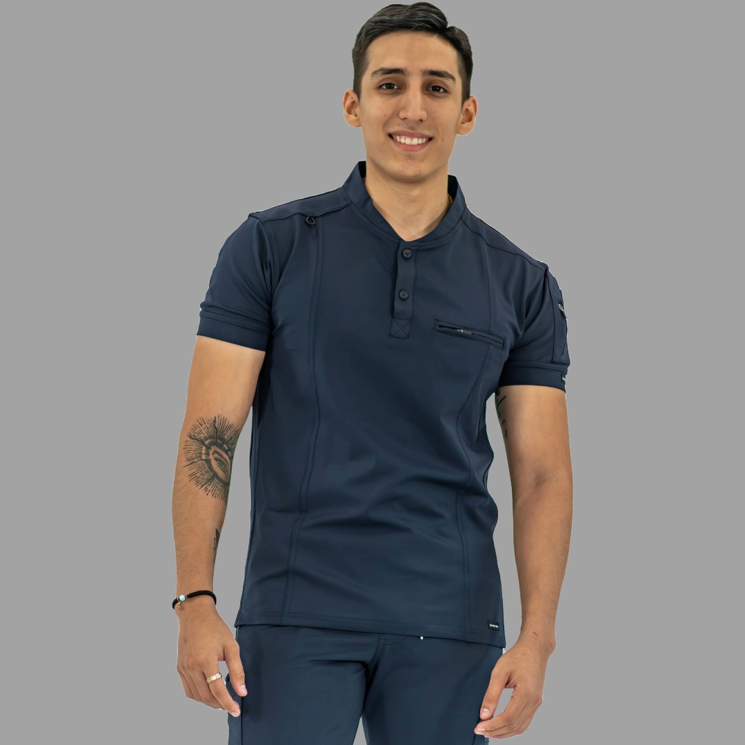 Men's Top 930 Navy Blue Super Stretch, Scrubs 930 – S-FOR-ME Scrubs